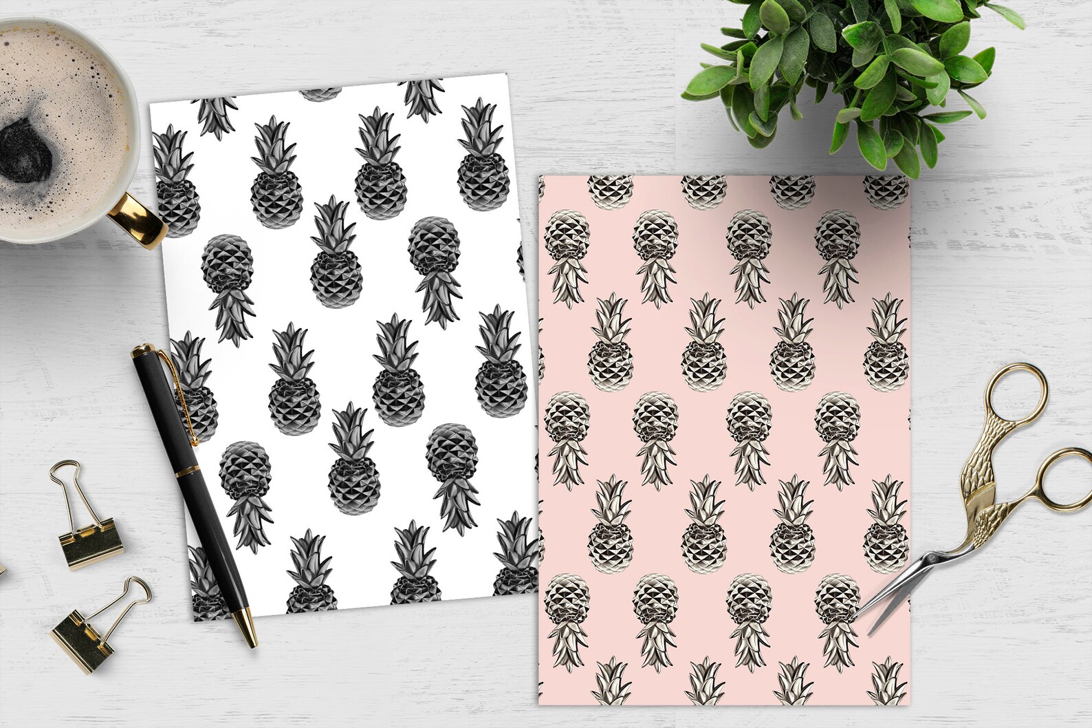 Summer Digital Paper Pack, Pineapple Paper Pack, Tropical Paper Pack ...