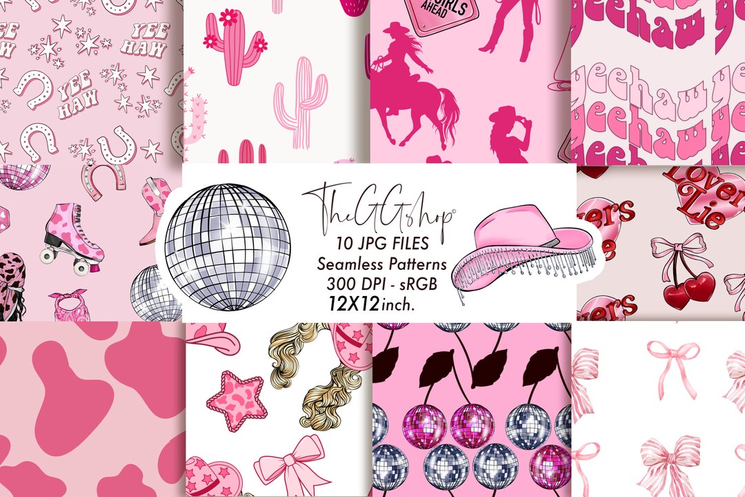 Cowgirl Paper, Rodeo Paper, Western Digital Paper, Coquette Girl Paper ...