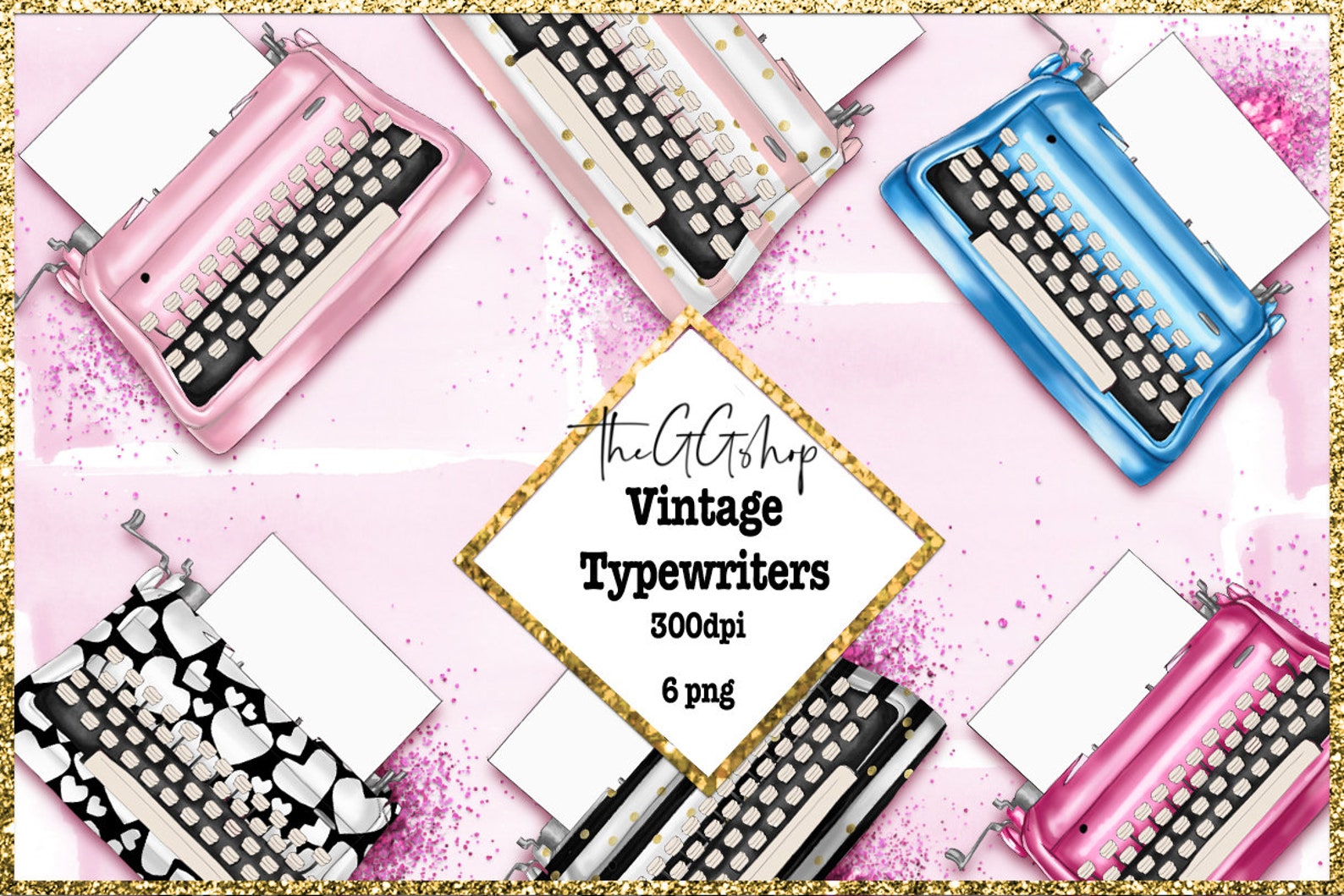 INSTANT DOWNLOAD - Typewriter Clip Art Set - Printable , Scrapbook ...