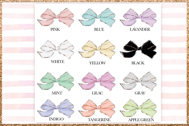 Bows Clip Art // 12 Png Files Transparent Background // Ribbons Clip ...
