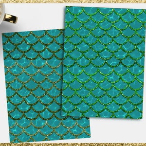 Mermaid Scales on Water Texture - 10 Seamless Pattern - Mermaid ...