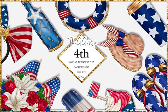 Independence Day Clipart 4th of July Clipart Memorial - Etsy
