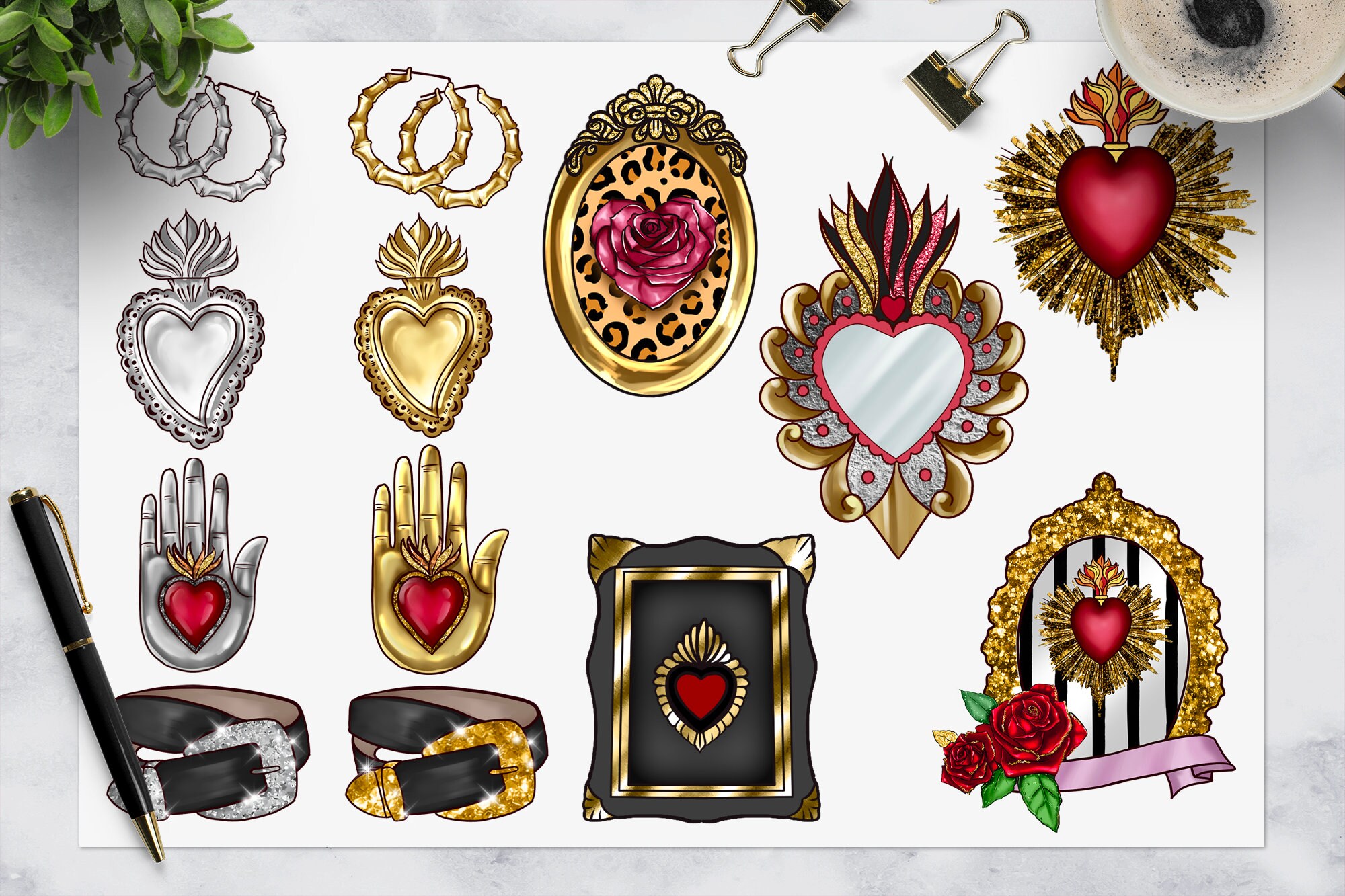 Valentine's Day Clipart Mardi Gras Clipart Latina Girl - Etsy