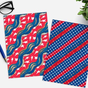 Independence Day Digital Paper Pack 4th of July Scrapbook - Etsy