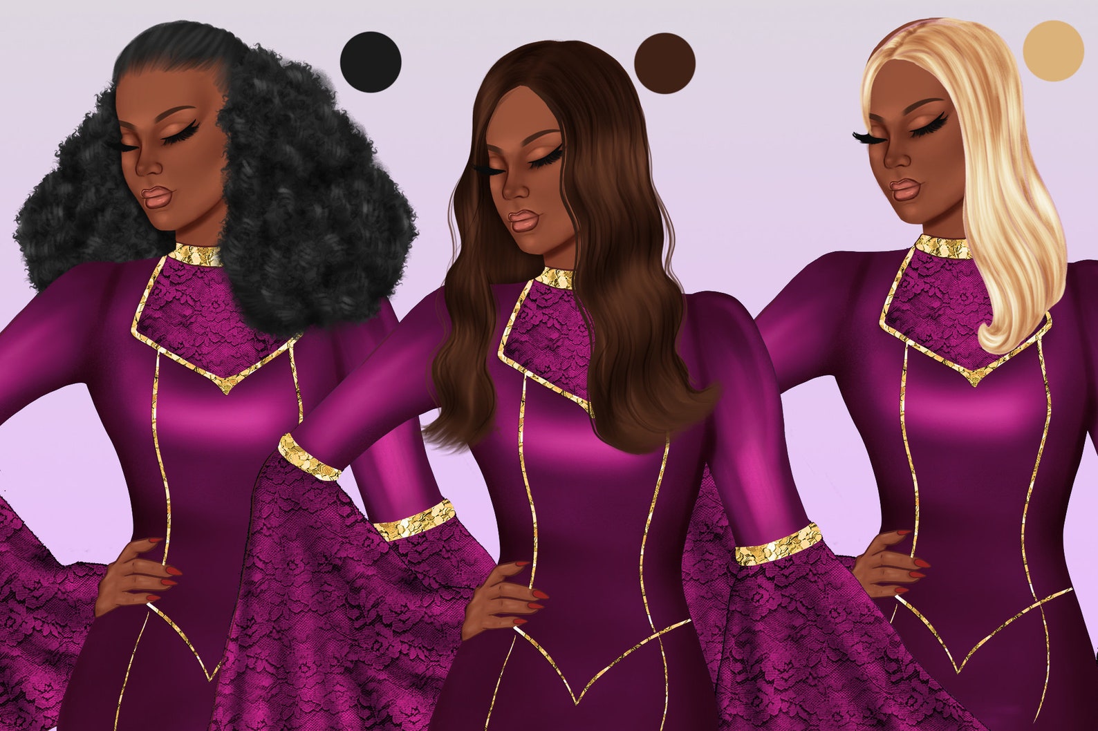 Princess Clipart Queen Girl Clipart Lolita Clipart Witch - Etsy