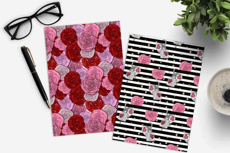 Valentine's Day Digital Paper Pack, Holiday Digital Paper, Love Digital ...