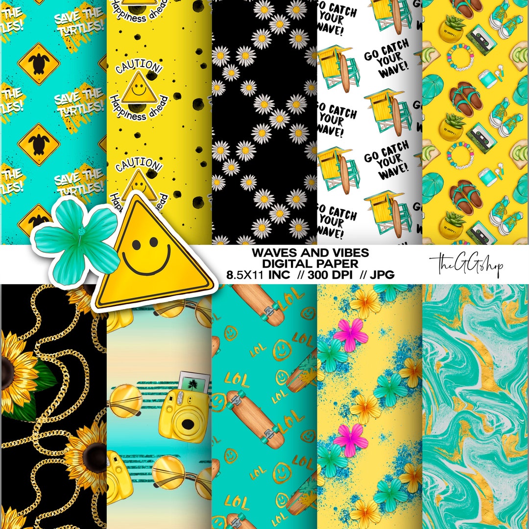 Summer Digital Paper, Beach Digital Paper, Aloha Digital Paper, Digital ...