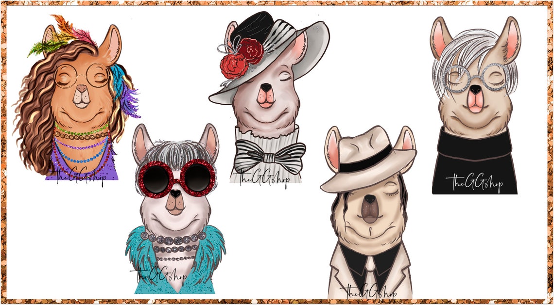 LLAMA Clipart Lama Clipart ALPACA Clipart Lama Png Lama - Etsy