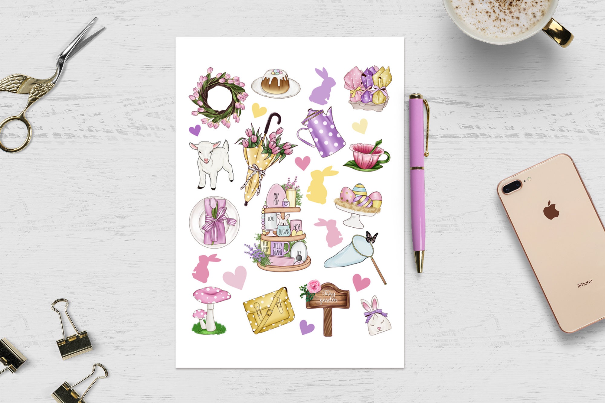 Easter Printable Stickers Spring Stickers Sheets Easter | Etsy