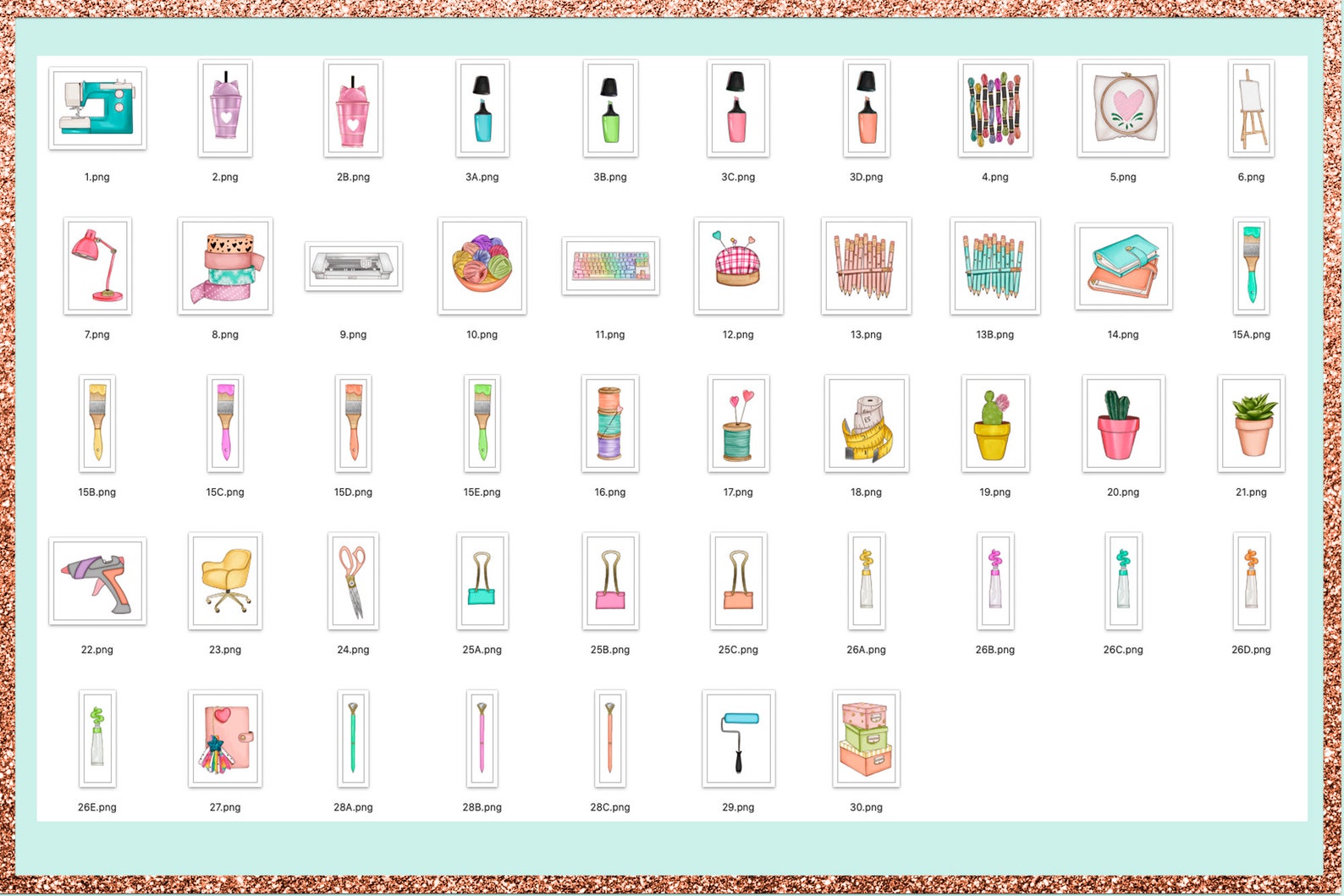 Planner Stickers Craft Cliparts Office Clipart Printable | Etsy