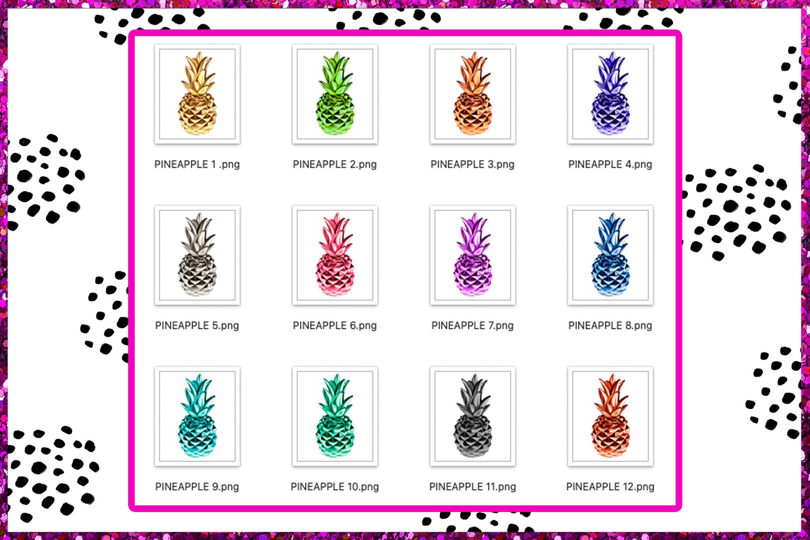 Pineapple Cliparts Summer Cliparts Tropical Clipart Fruit - Etsy