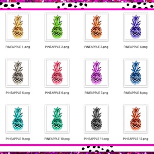 Pineapple Cliparts Summer Cliparts Tropical Clipart Fruit - Etsy