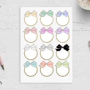 Bow Printable Planner Stickers Boxes Tags Flags Stickers - Etsy