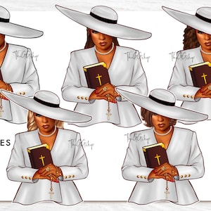 Church Lady Clipart, Praying Woman Clipart, Christianity Clipart, Bible Clipart, Black Woman ...