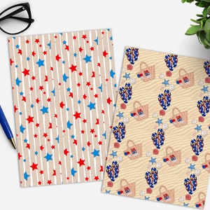 Independence Day Digital Paper Pack, 4th of July Scrapbook Paper, Stars ...
