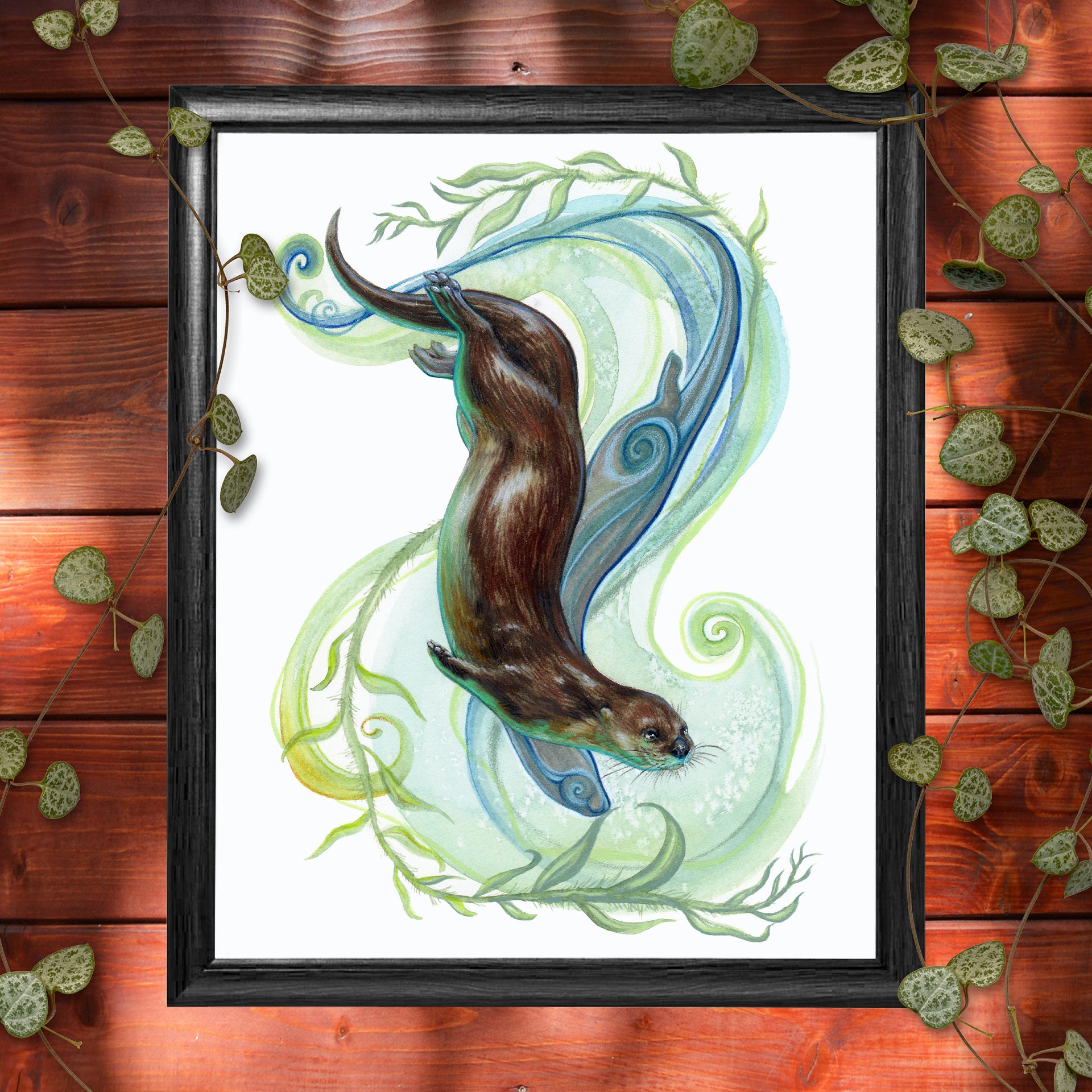 Art Print "diving Otter" - Etsy