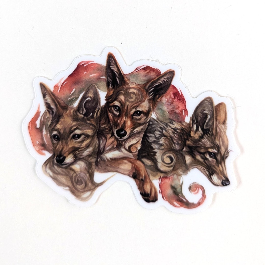 Waterproof Vinyl Black-backed Jackal Sticker - Etsy