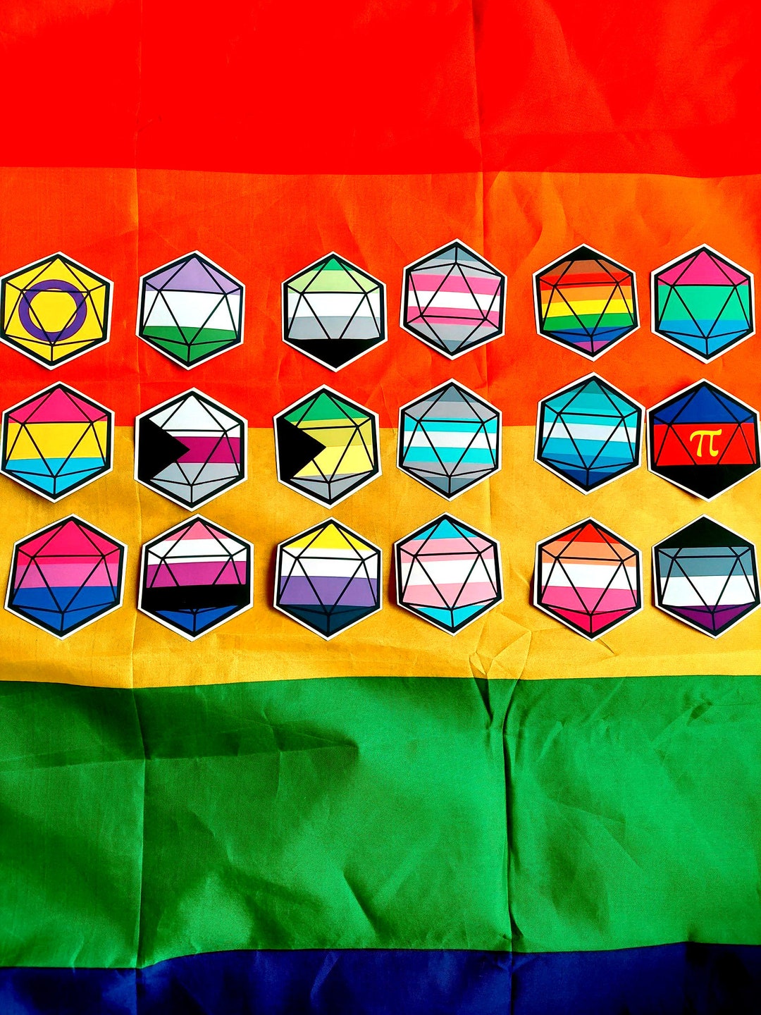 Customizable D&D D20 Dice Dungeons and Dragons Dnd Stickers Gift LGBT ...