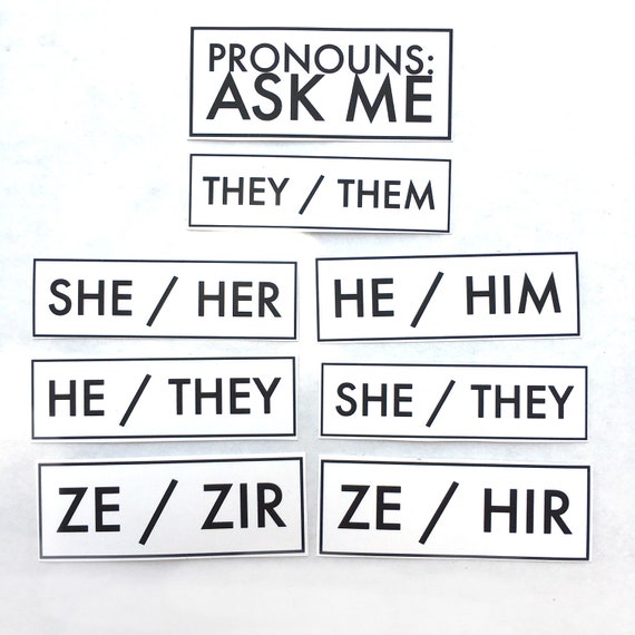 26 Pronoun Sets Stickers/magnets They/them He/him She/her - Etsy
