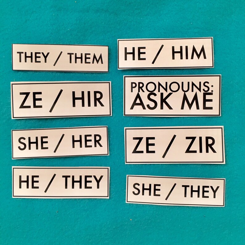 26 Pronoun Sets Stickers/Magnets They/Them He/Him She/Her - Etsy.de