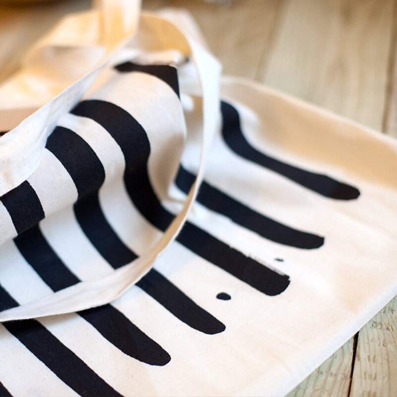 Minimal Lines - Tote Bag, Shopping Bag, Cotton Tote - Hand Screen ...