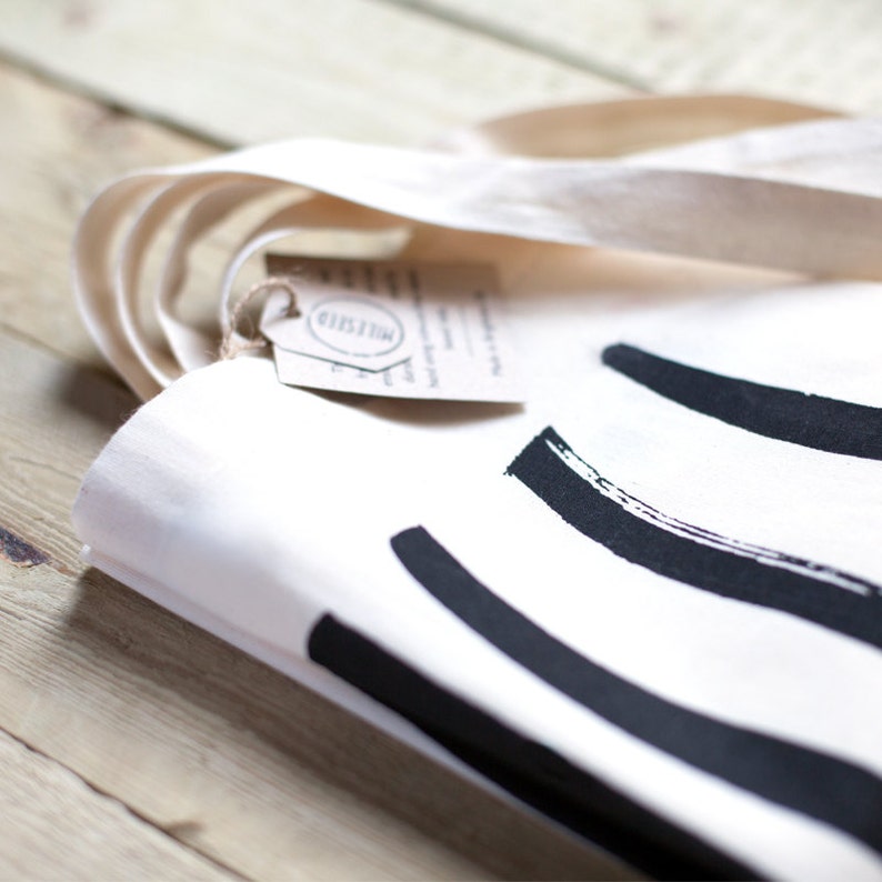Minimal Lines - Tote Bag, Shopping Bag, Cotton Tote - Hand Screen ...