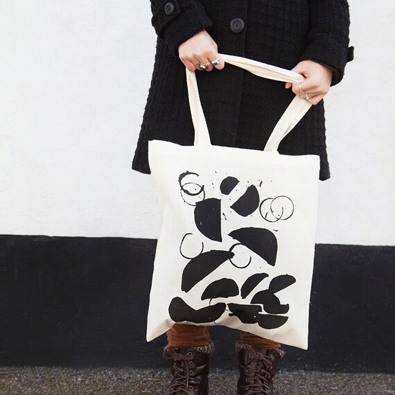 Falling Shapes Tote Bag Shopping Bag Cotton Tote Hand | Etsy