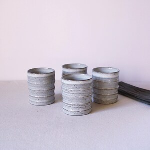 Wavy Ceramic Tumblers, Set of Four Coffee Cups, No Handle Cups ...