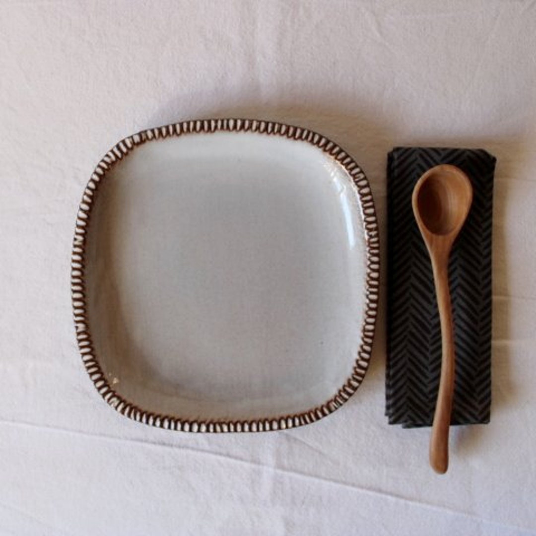 Ceramic Square Plate, Hand Built Plate, Square Plate, New Home Gift ...