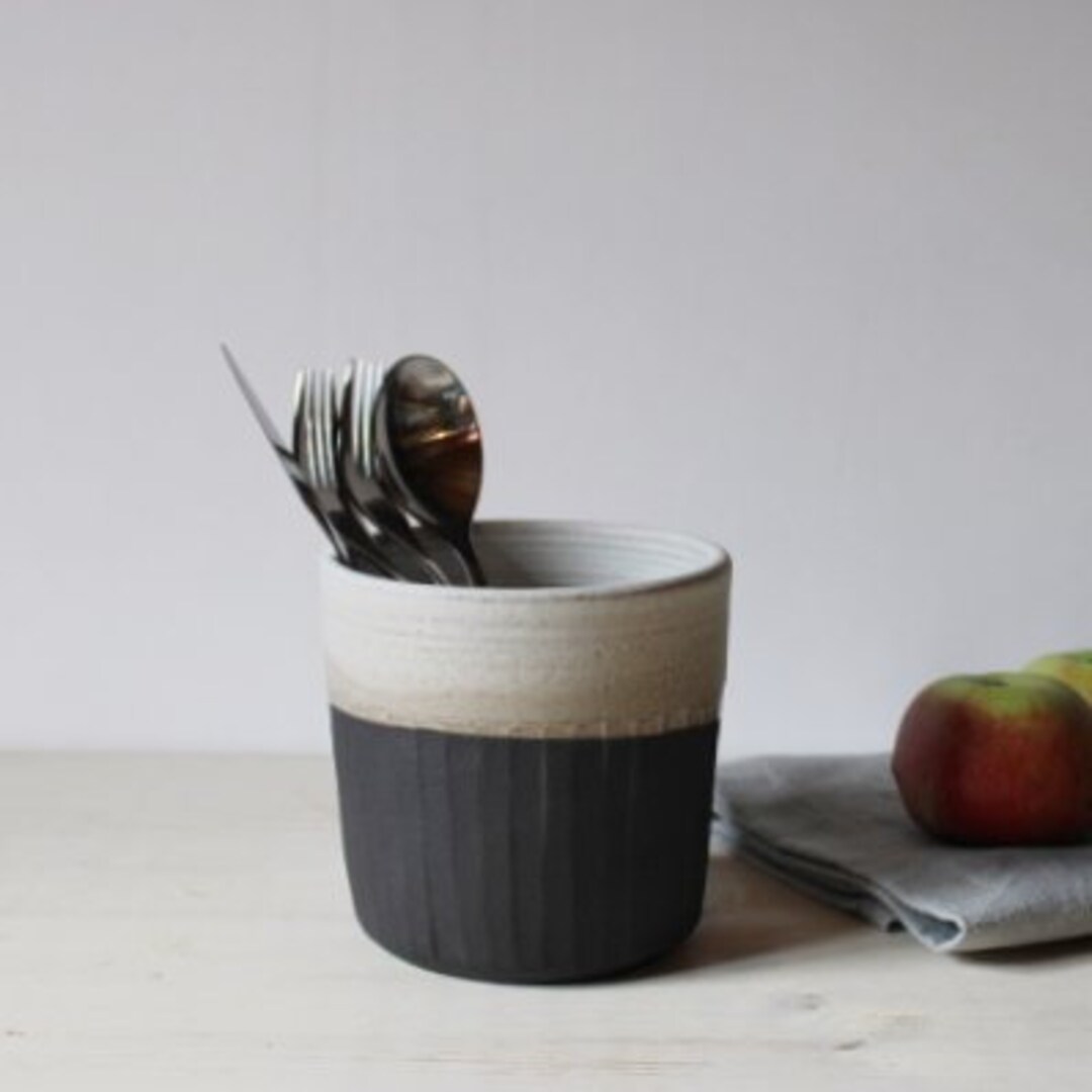 Ceramic Kitchen Storage, Pottery Planter, Cutlery Holder, Rustic ...