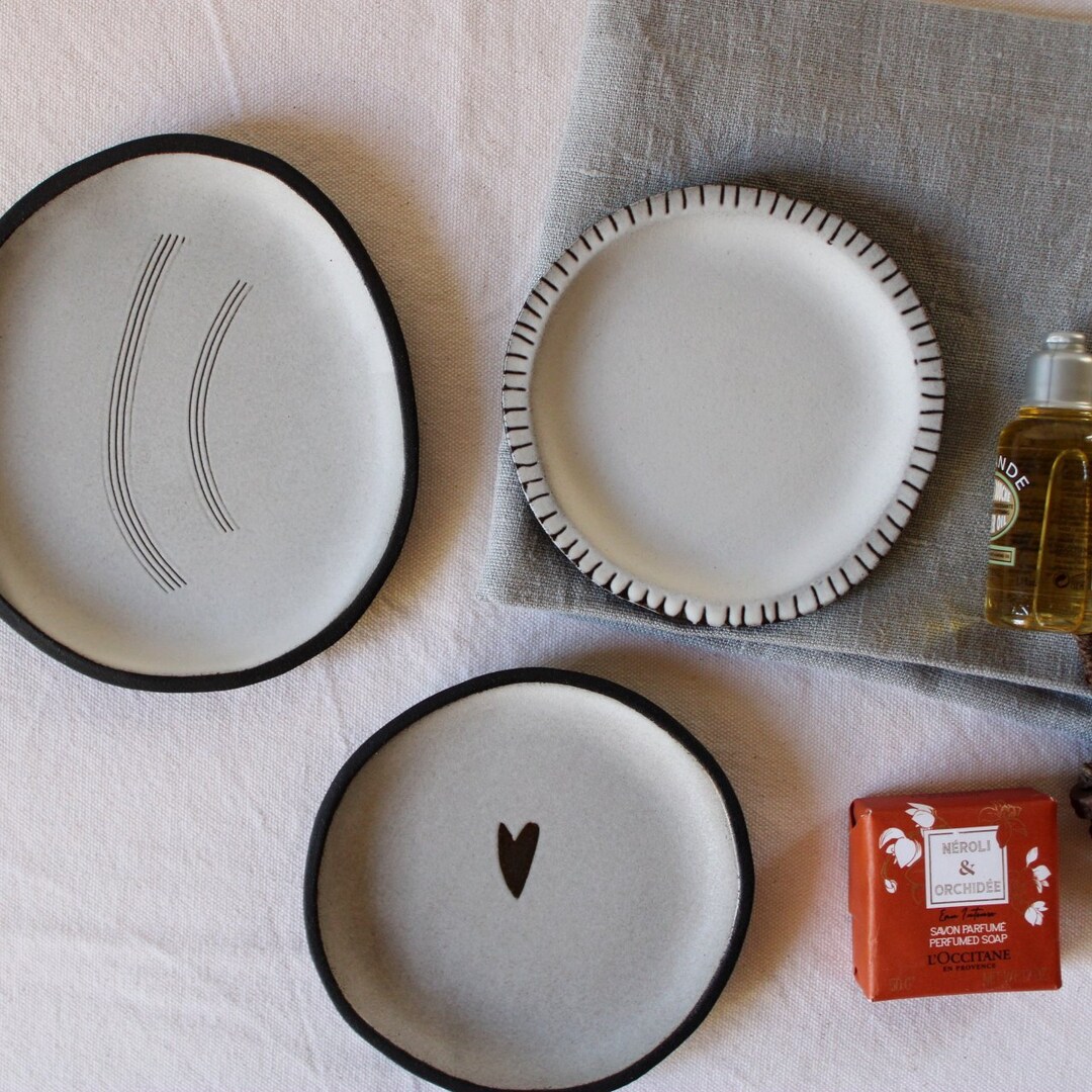 Unique Ceramic Plates, Pottery Saucers, One of a Kind Small Ceramic ...