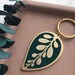 Plant Keyring - Calathea Leaf Keychain - Stocking Filler Gift - Enamel ...