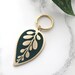 Plant Keyring - Calathea Leaf Keychain - Stocking Filler Gift - Enamel ...