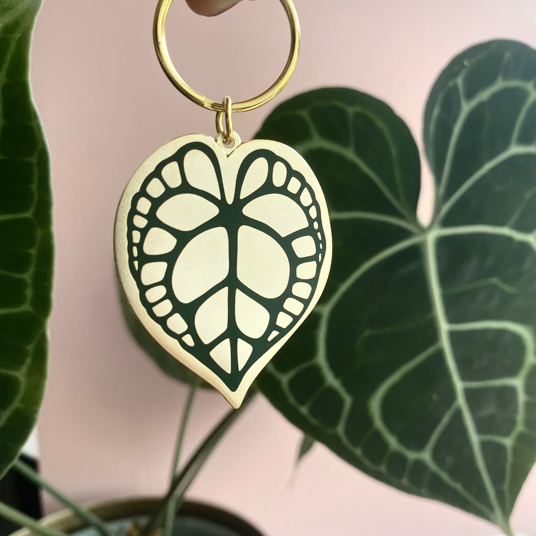 Leaf Keychain - Plant Keyring - Enamel Leaf Keyring - Tropical Keychain ...