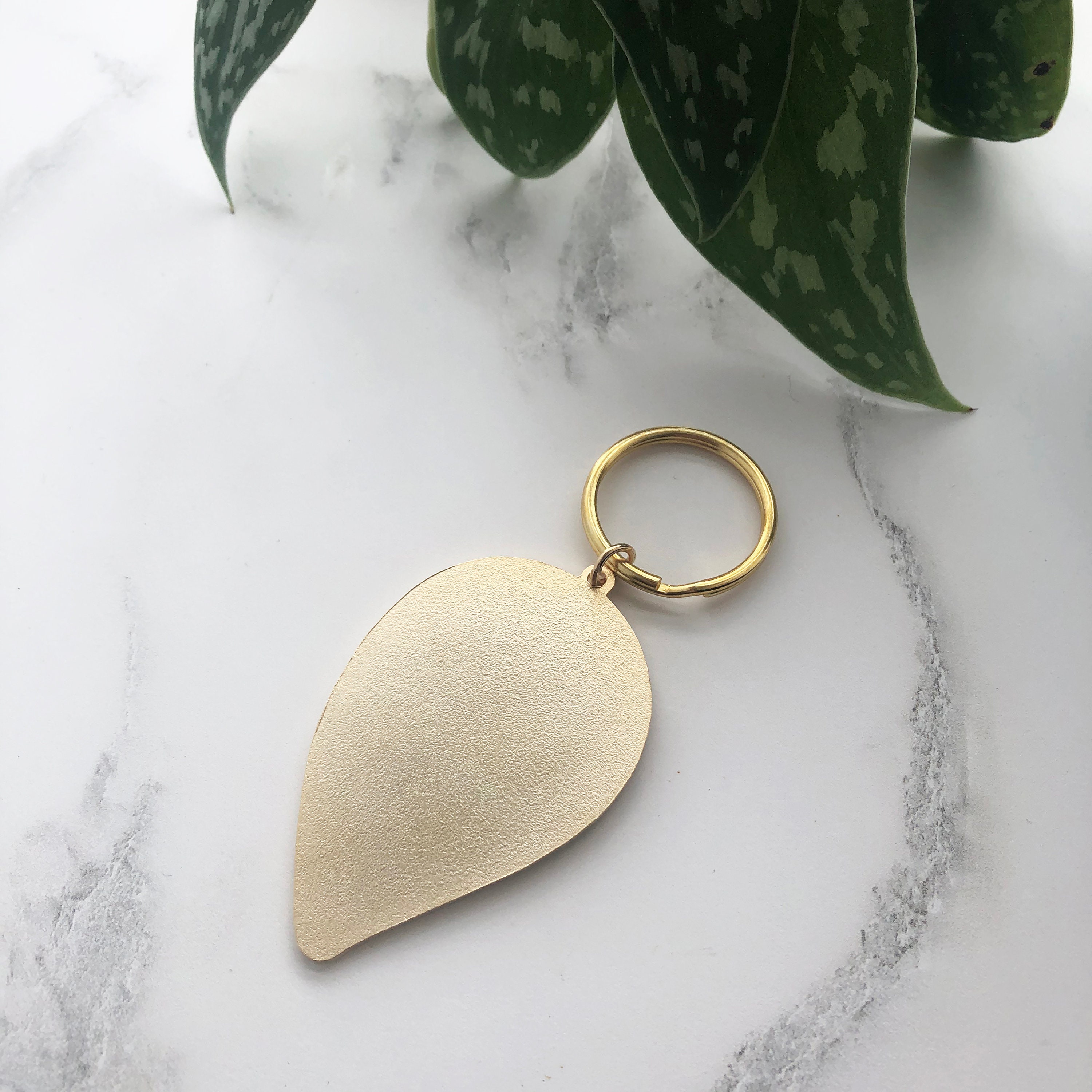 Plant Keyring Calathea Leaf Keychain Enamel Leaf Keyring | Etsy