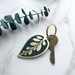 Plant Keyring - Calathea Leaf Keychain - Stocking Filler Gift - Enamel ...