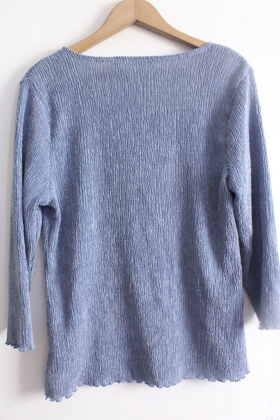 Cornflower Blue 90s Texture Blouse - Gem