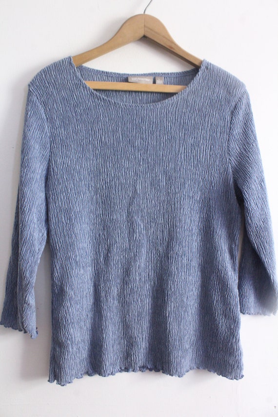 Cornflower Blue 90s Texture Blouse - Gem