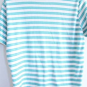 Basic Teal Striped 90s Tee - Etsy