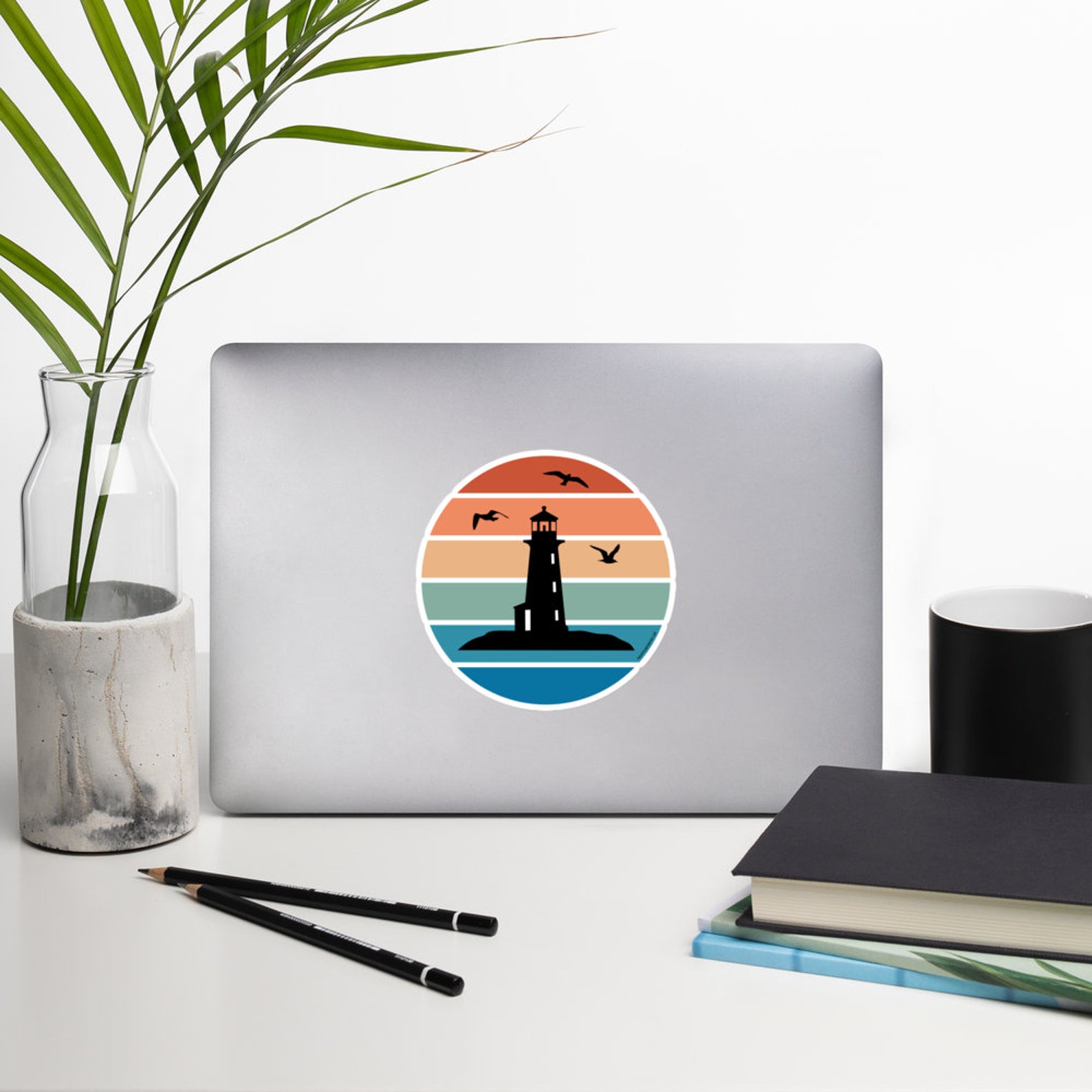 Retro Sunset Sticker Lighthouse Sunset Sticker of Peggy's Cove Sticker ...