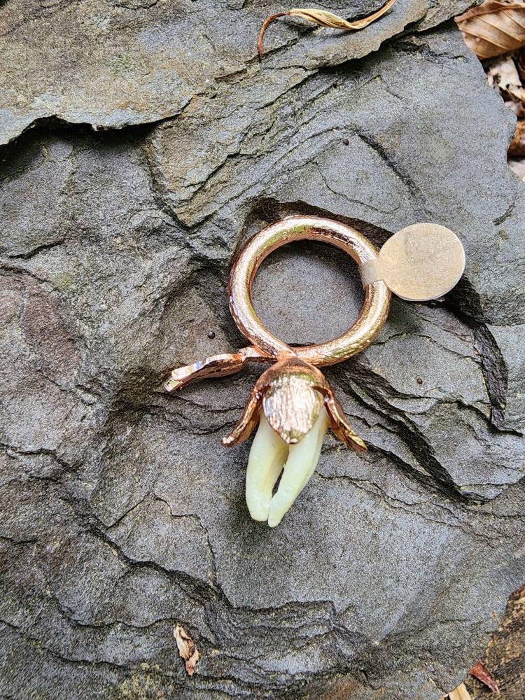 Audrey II, Rose Gold, Human Tooth Flower Ring - Etsy