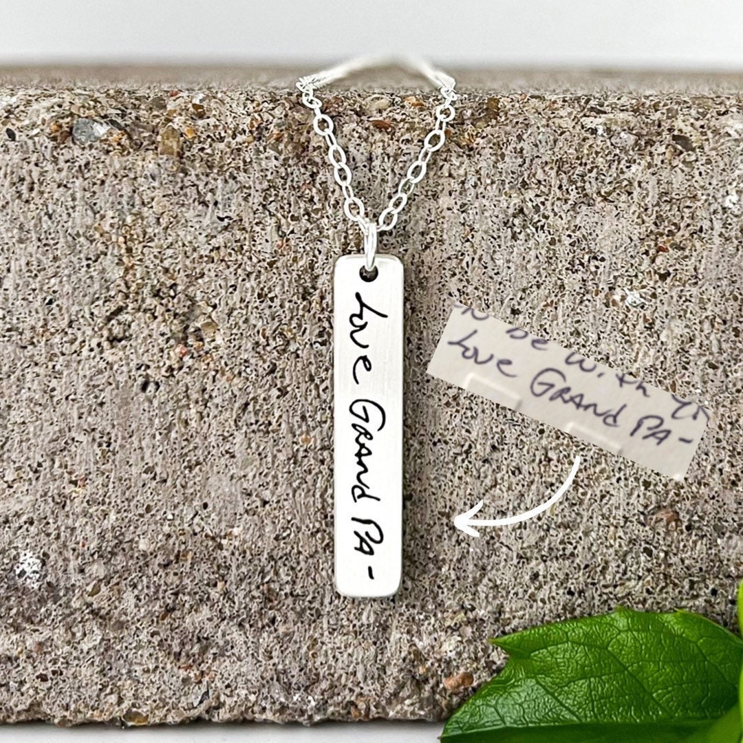 Kate Necklace | Handwriting Jewelry Engraved With Your Signatures ...