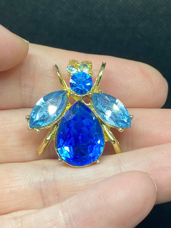 Vintage bug pin blue - Gem