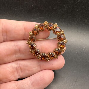 Vintage Circle Rhinestone Pin - Etsy