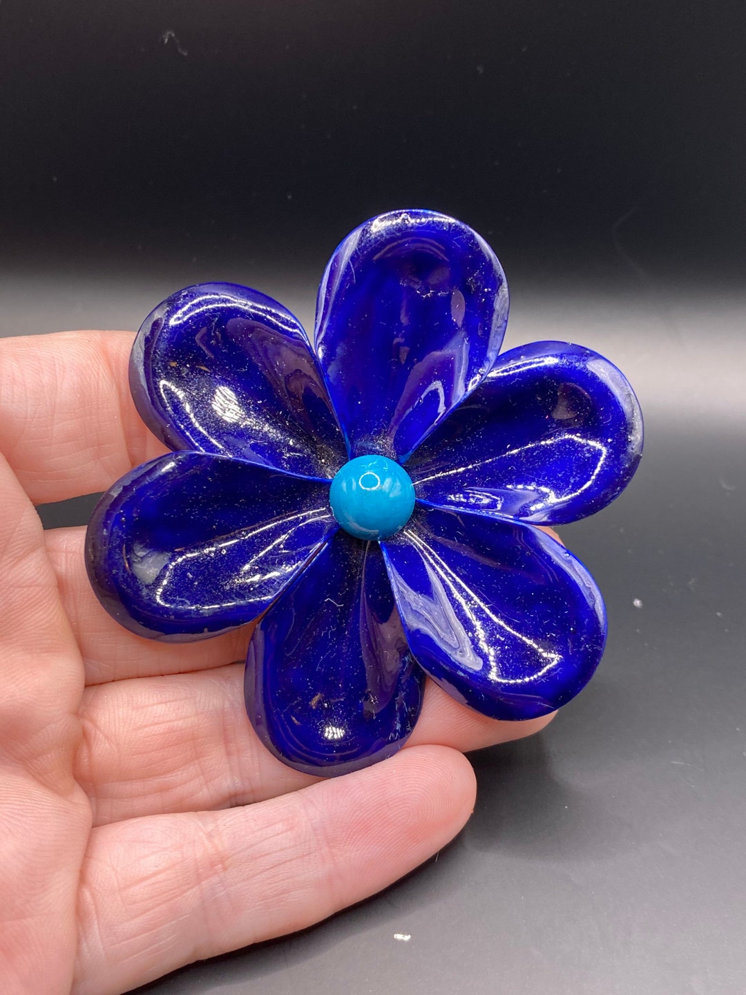 Vintage Enamel Flower Posey Pin - Etsy