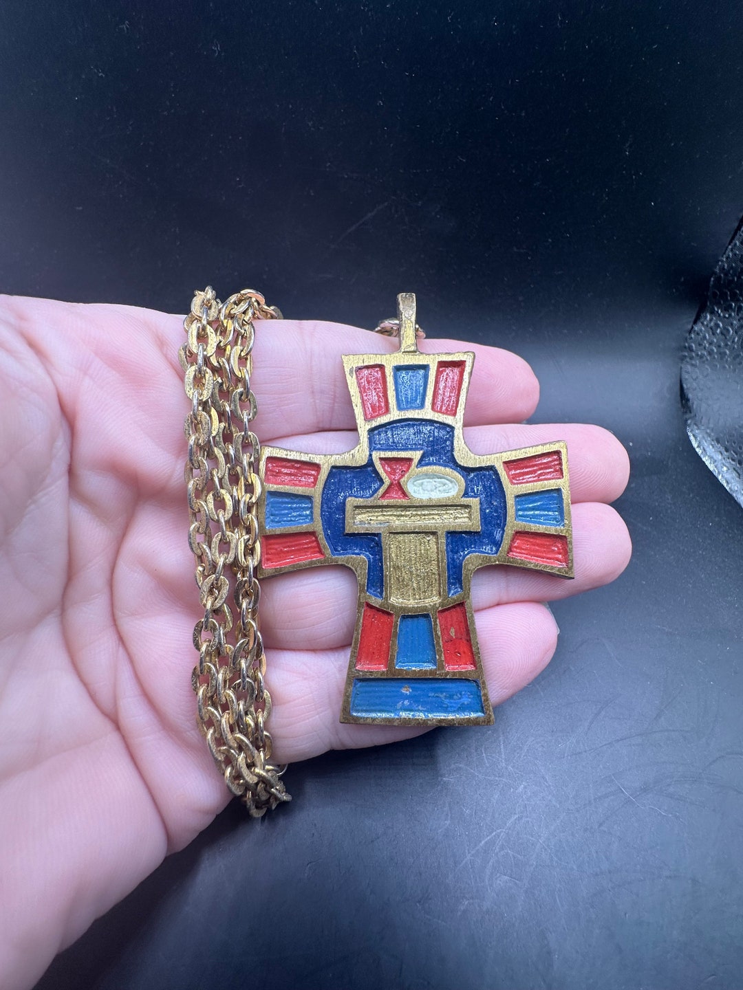 Vintage Religious Cross 1960’s Style Pendant Necklace by Terra Sancta ...