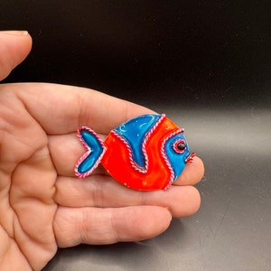 Vintage Enamel Fish Pin - Etsy