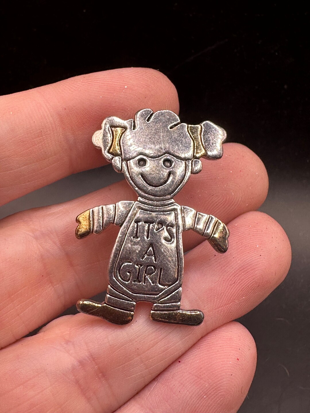 Vintage It’s a Girl Pin or Pendant by JJ - Etsy
