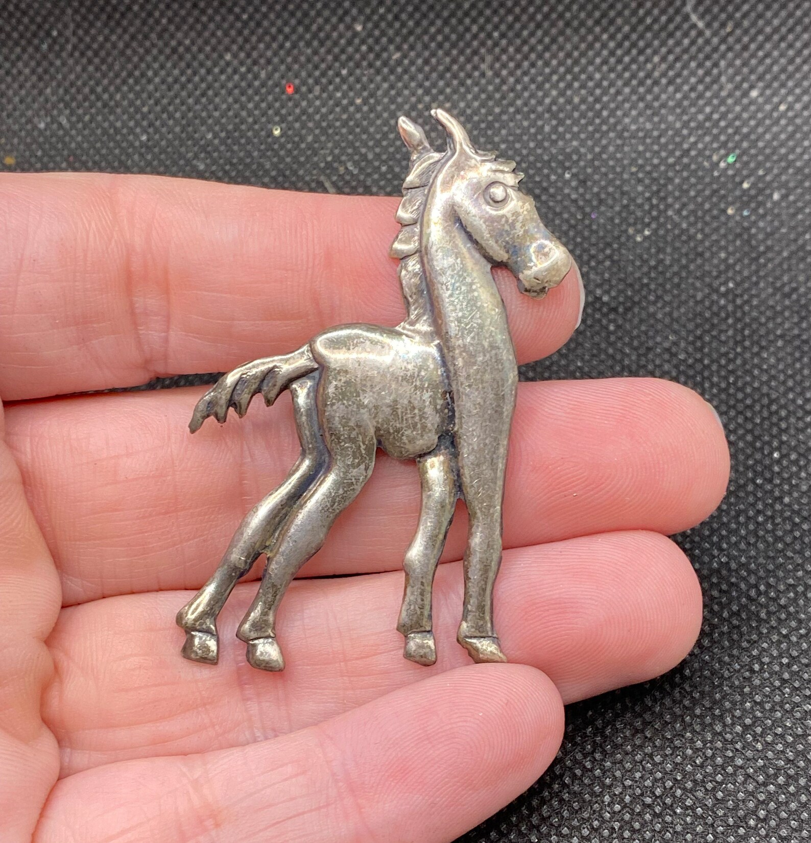 Vintage Sterling Silver Horse Pin - Etsy