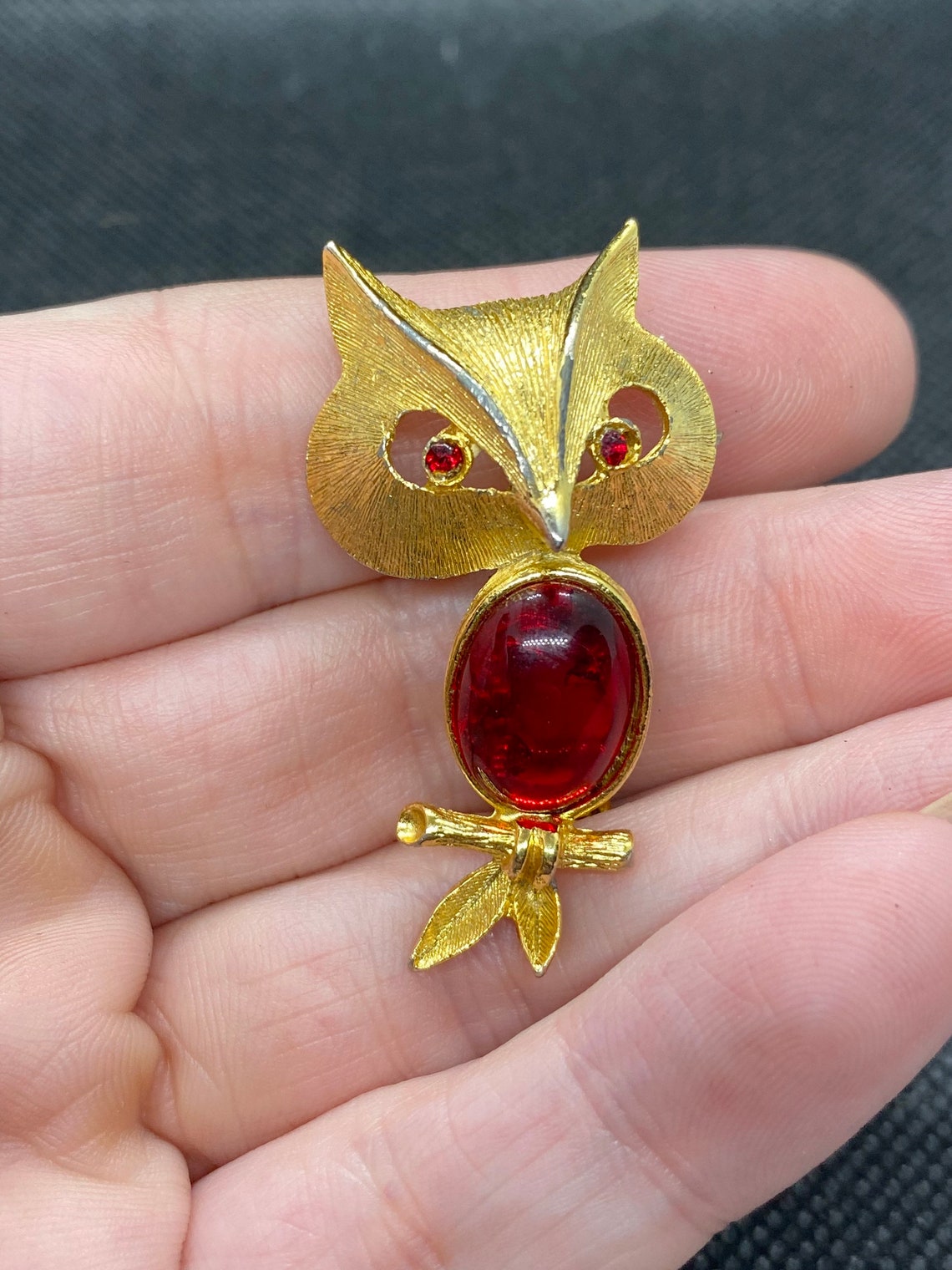 Vintage Owl Jelly Belly Pin - Etsy